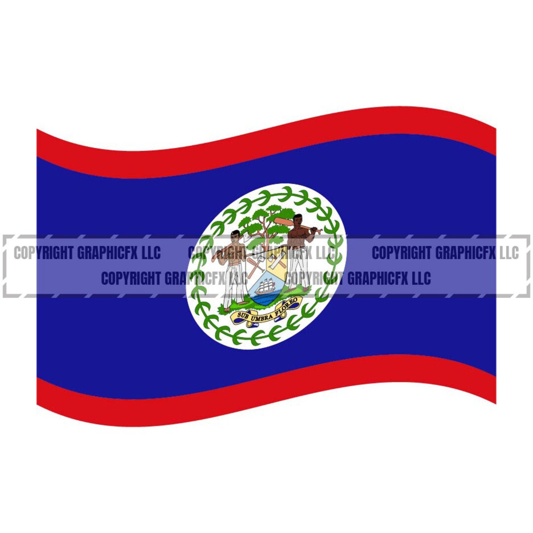 Belize Flag Waving Vector Graphic: CNC Clipart, T-shirt Design (digital ...