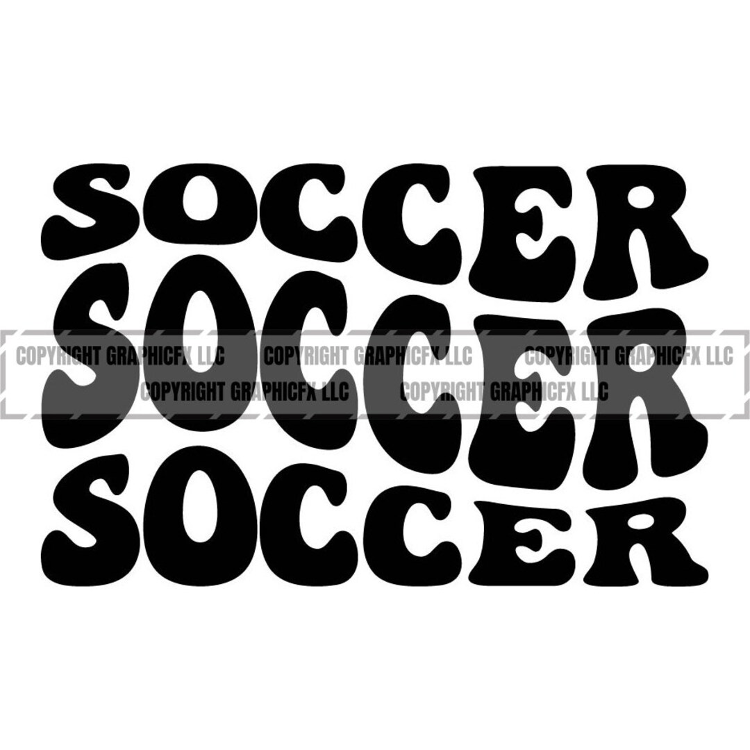Soccer Wavy Word Art INSTANT DOWNLOAD 1 Vector .eps, .dxf, .svg .png ...