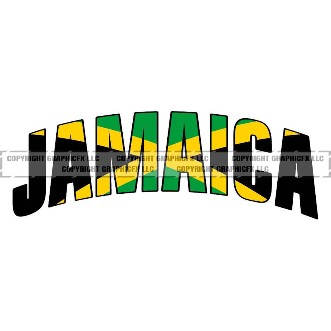 Jamaica Flag Arched Text Vector Graphic (digital Download) - Etsy