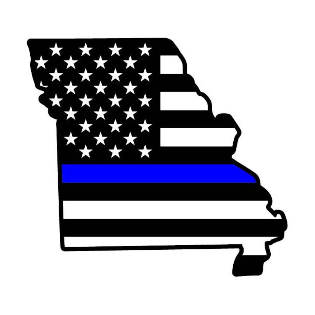 Thin Blue Line Missouri USA Flag Outline Vector (digital Download) - Etsy