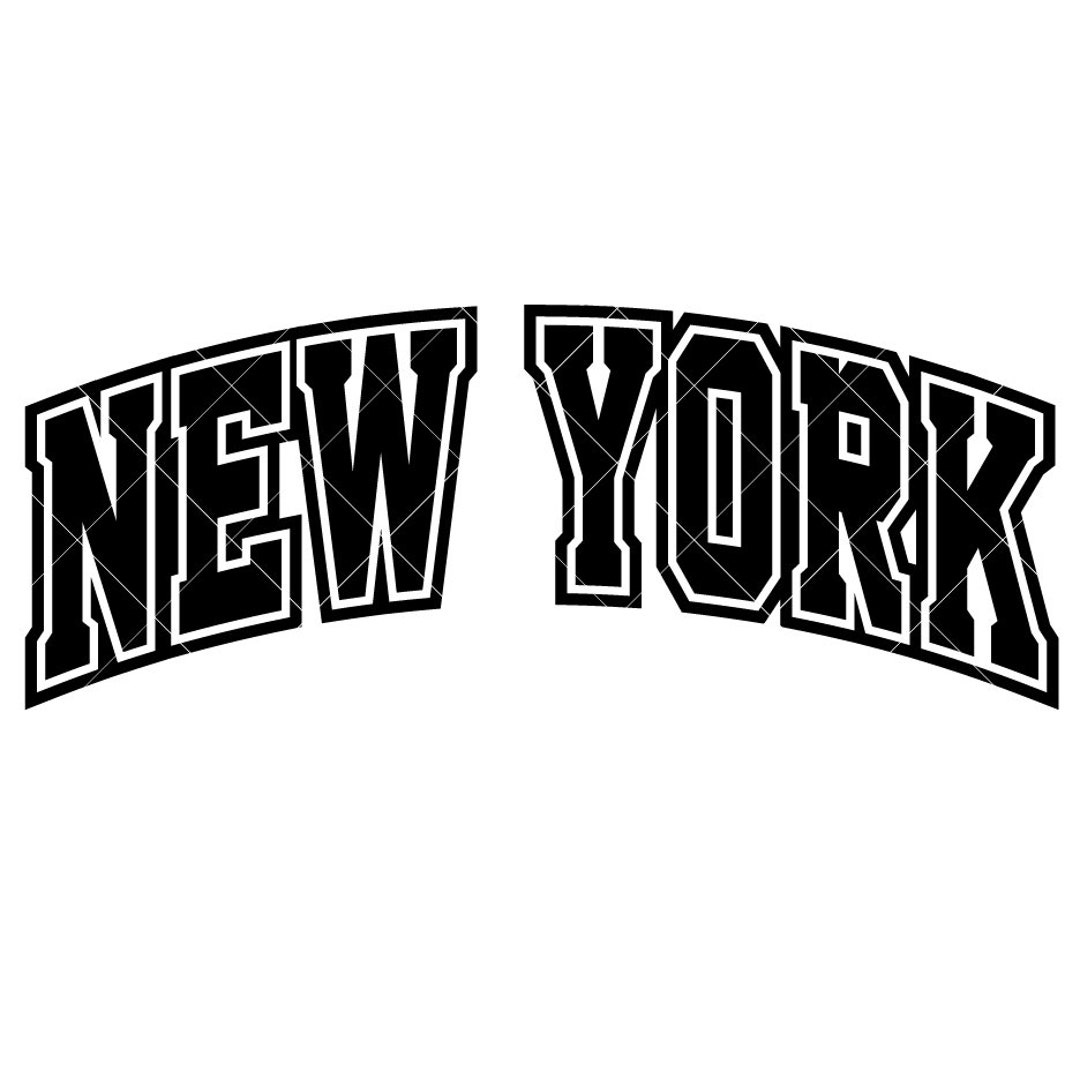 New York Arched Text Vector Art .eps, .dxf, .svg .png. Vinyl Cutter ...