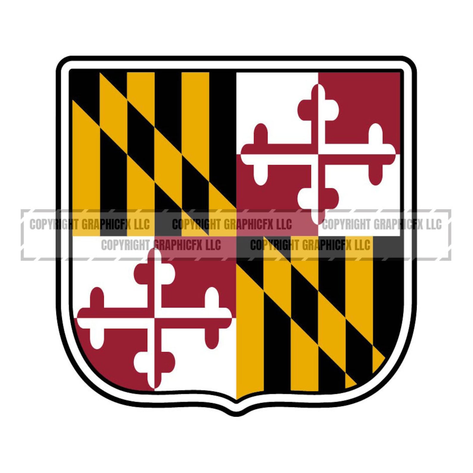 Maryland Flag Shield INSTANT DOWNLOAD Vector .eps, .dxf, .svg .png ...