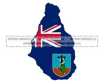 Montserrat Round Flag SVG - British Overseas Territory Circular Banner ...