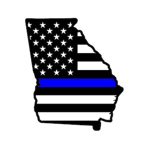 Thin Blue Line Georgia USA Flag State Outline Vector .eps - Etsy