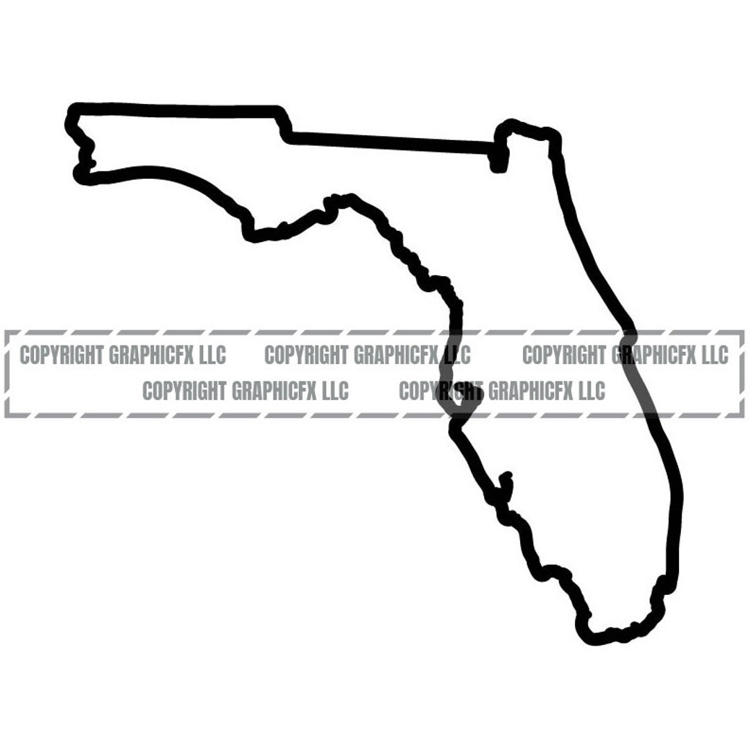 Florida State Outline INSTANT DOWNLOAD 1 Vector .eps, .dxf, .svg .png ...