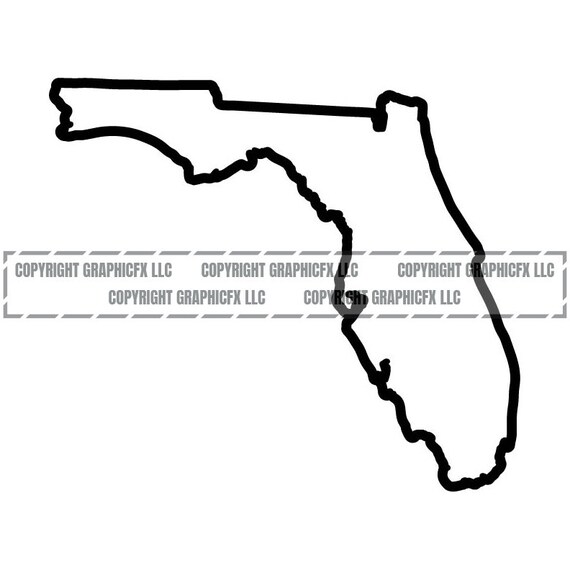 Florida State Outline INSTANT DOWNLOAD 1 Vector .eps .dxf - Etsy