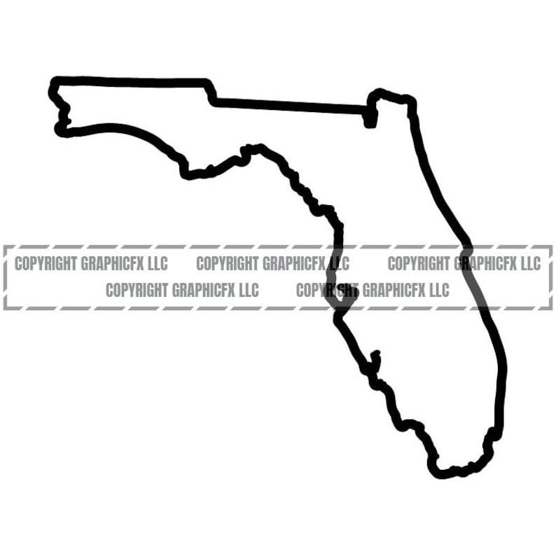 Florida State Outline INSTANT DOWNLOAD 1 Vector .eps .dxf - Etsy