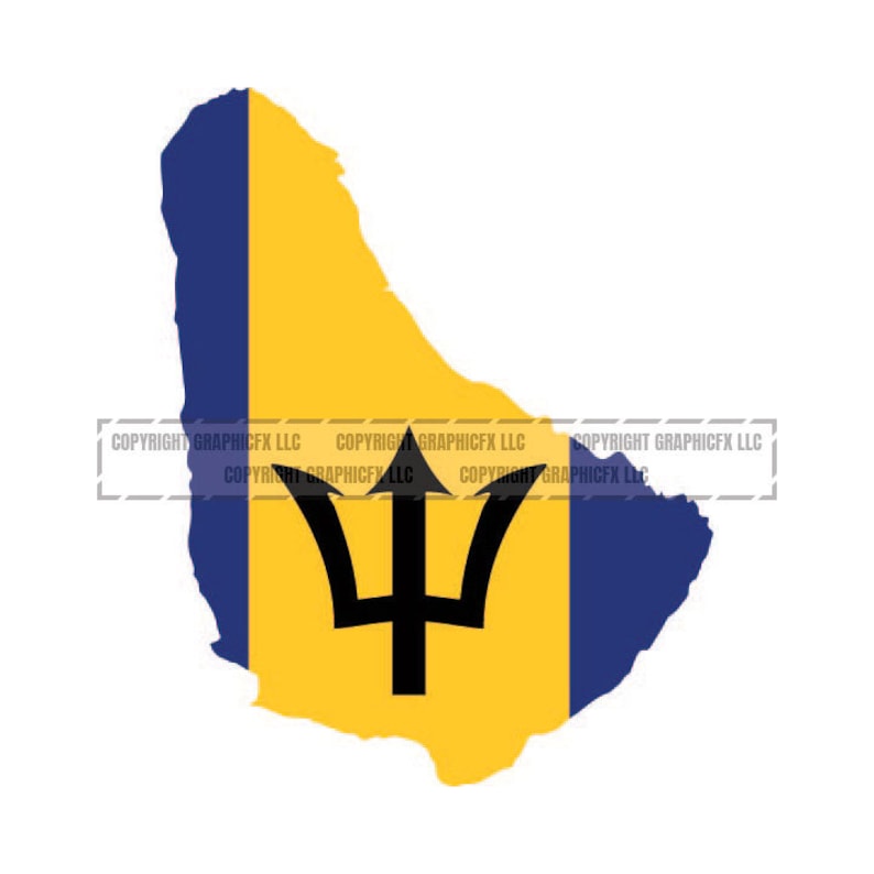 Barbados Flag Country Vector .eps, .dxf, .svg .png. Vinyl Cutter Ready ...