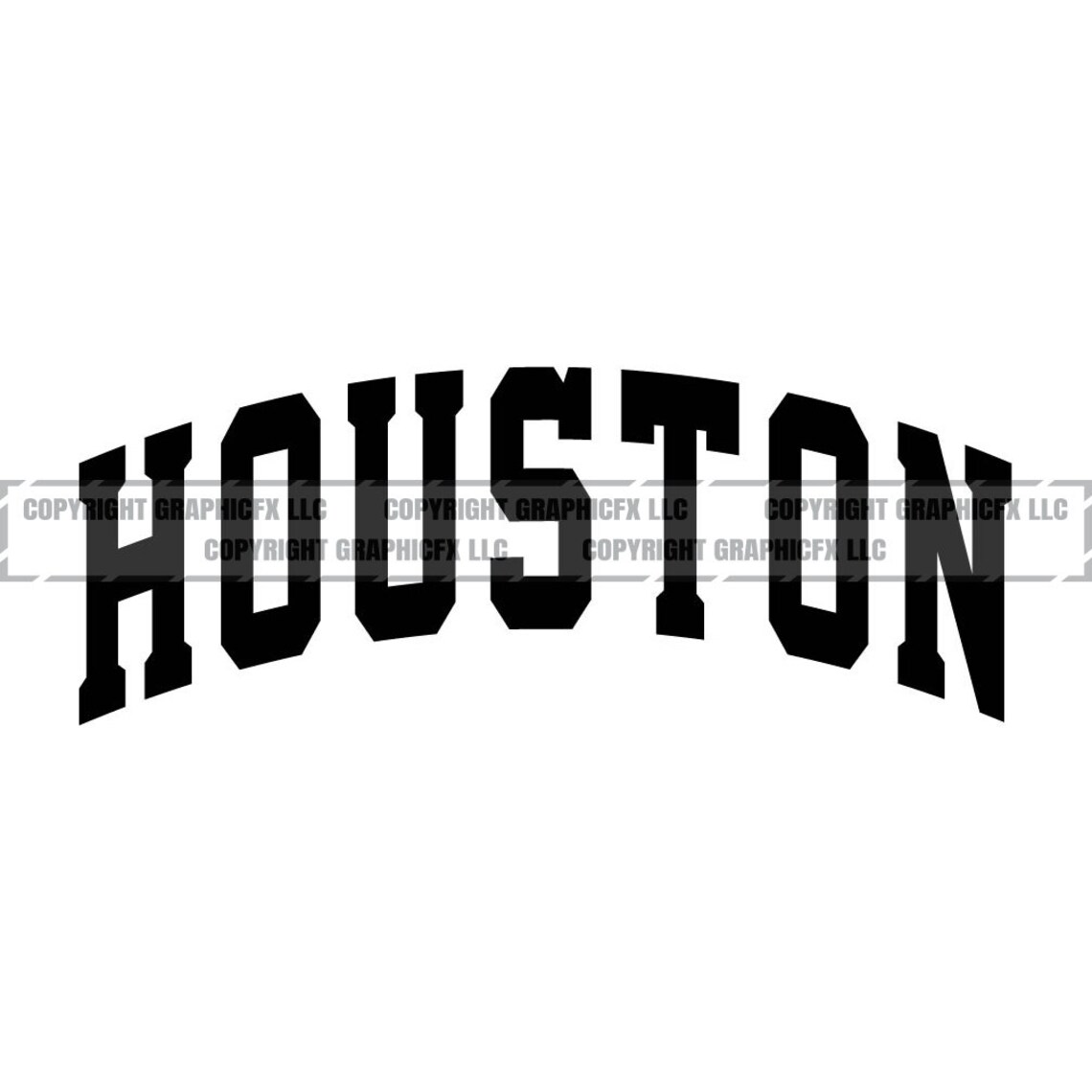 HOUSTON Arched Text Commercial Use Vector Art .eps .dxf .svg - Etsy