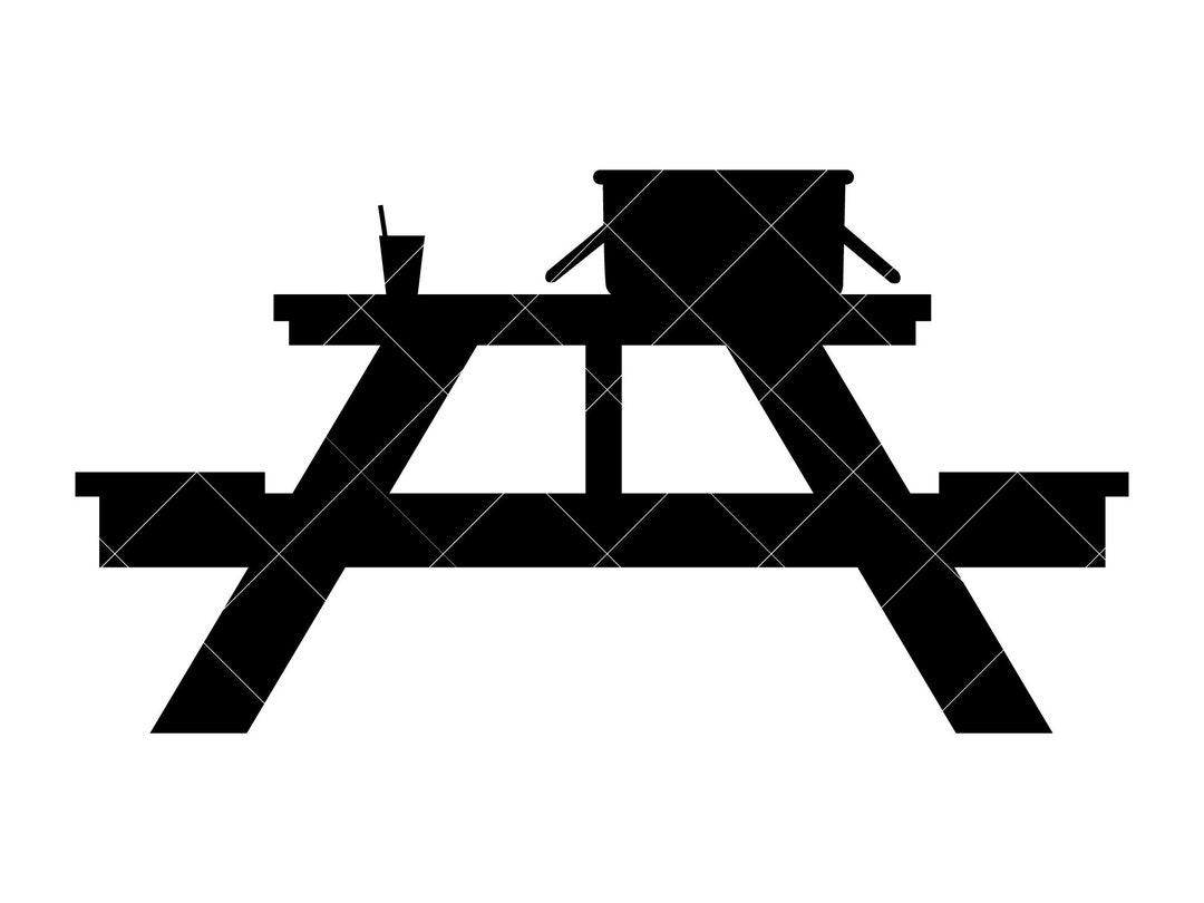 Picnic Table Vector Art .eps, .dxf, .svg .png .pdf Vinyl Cutter Ready ...