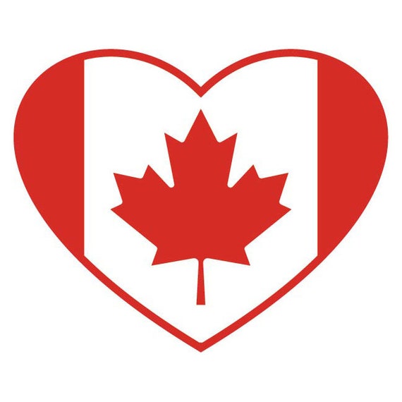 Canada Flag Heart Vector .eps .dxf .svg .png. Canadian Vinyl - Etsy Canada
