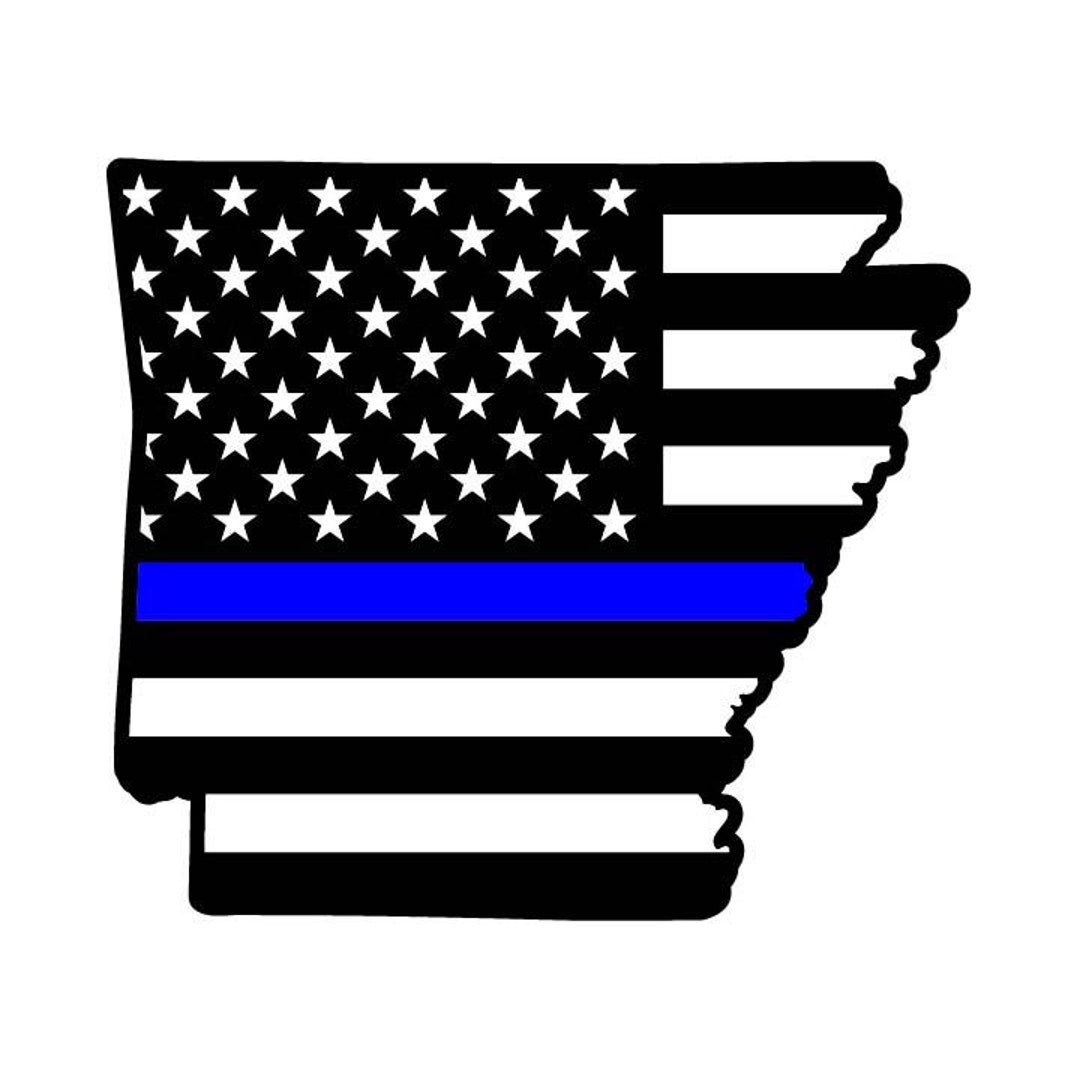 Thin Blue Line Arkansas USA Flag State Outline Vector .eps, .dxf, .svg ...