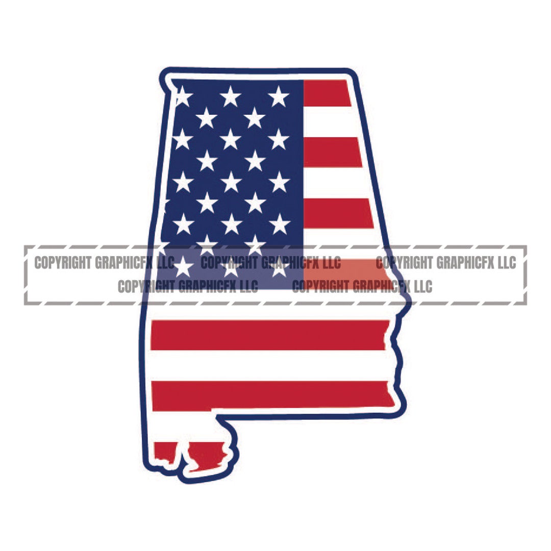 Alabama USA Flag State Outline Vector .eps, .dxf, .svg .png. Vinyl ...
