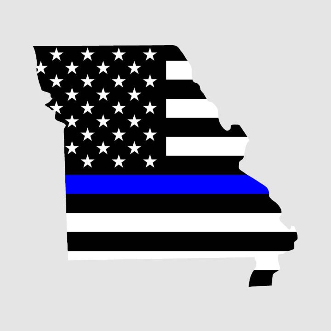 Thin Blue Line Missouri USA Flag Borderless State Outline Vector .eps ...