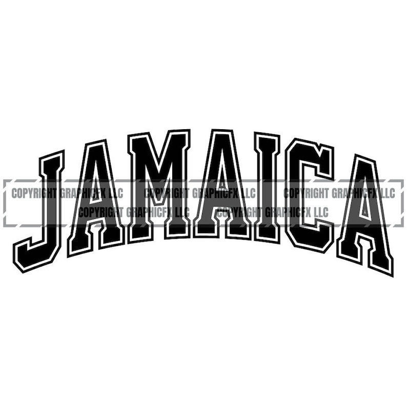 Jamaica Arched Text Commercial Use Vector Art .eps, .dxf, .svg .png ...