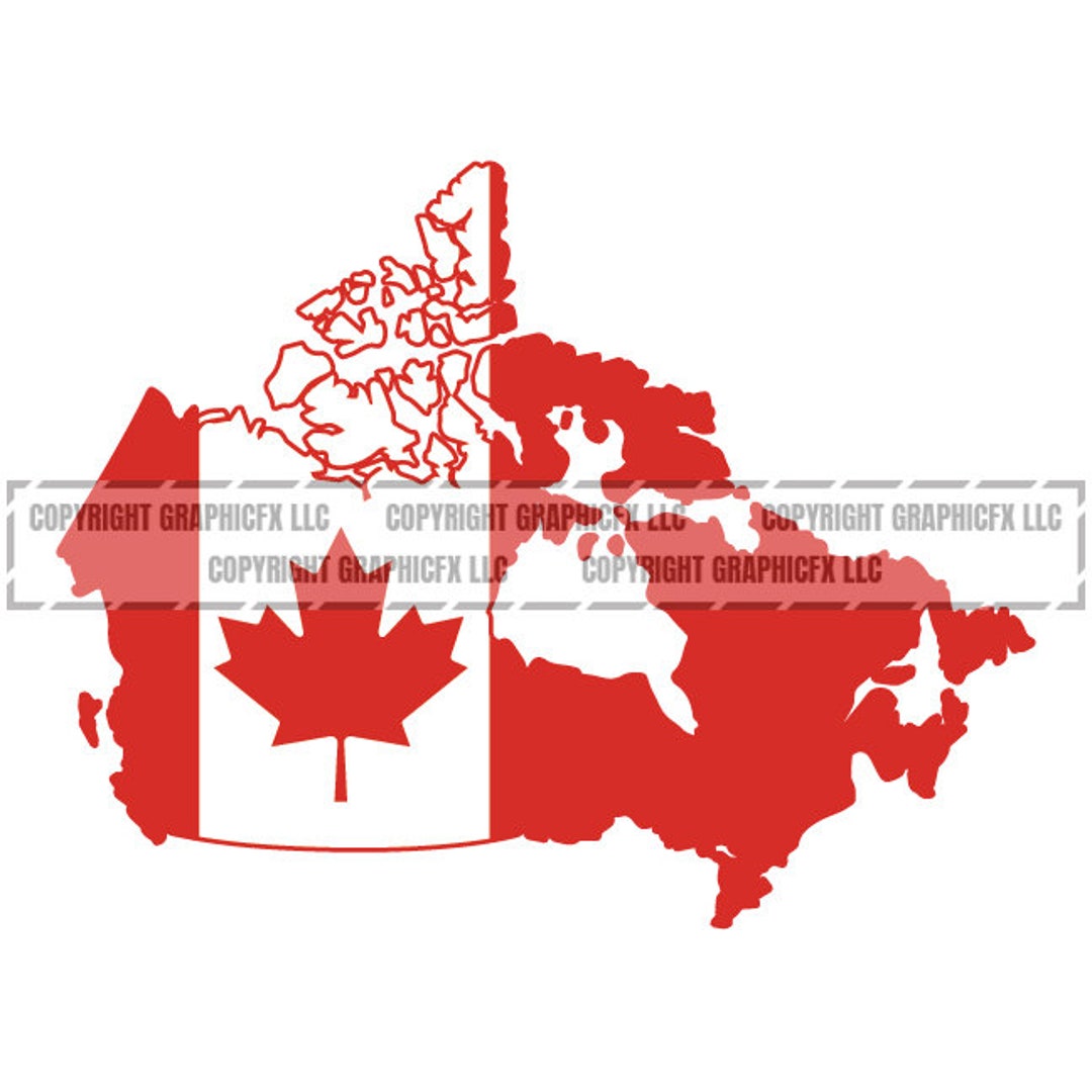 Canada Flag Shape Vector .eps, .dxf, .svg .png. Vinyl Cutter Ready, T ...