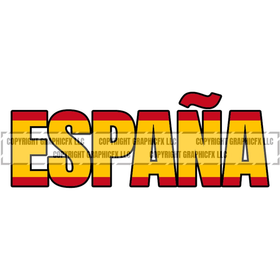 España Flag Word Art Vector .eps .dxf .svg .png. Spain Vinyl - Etsy