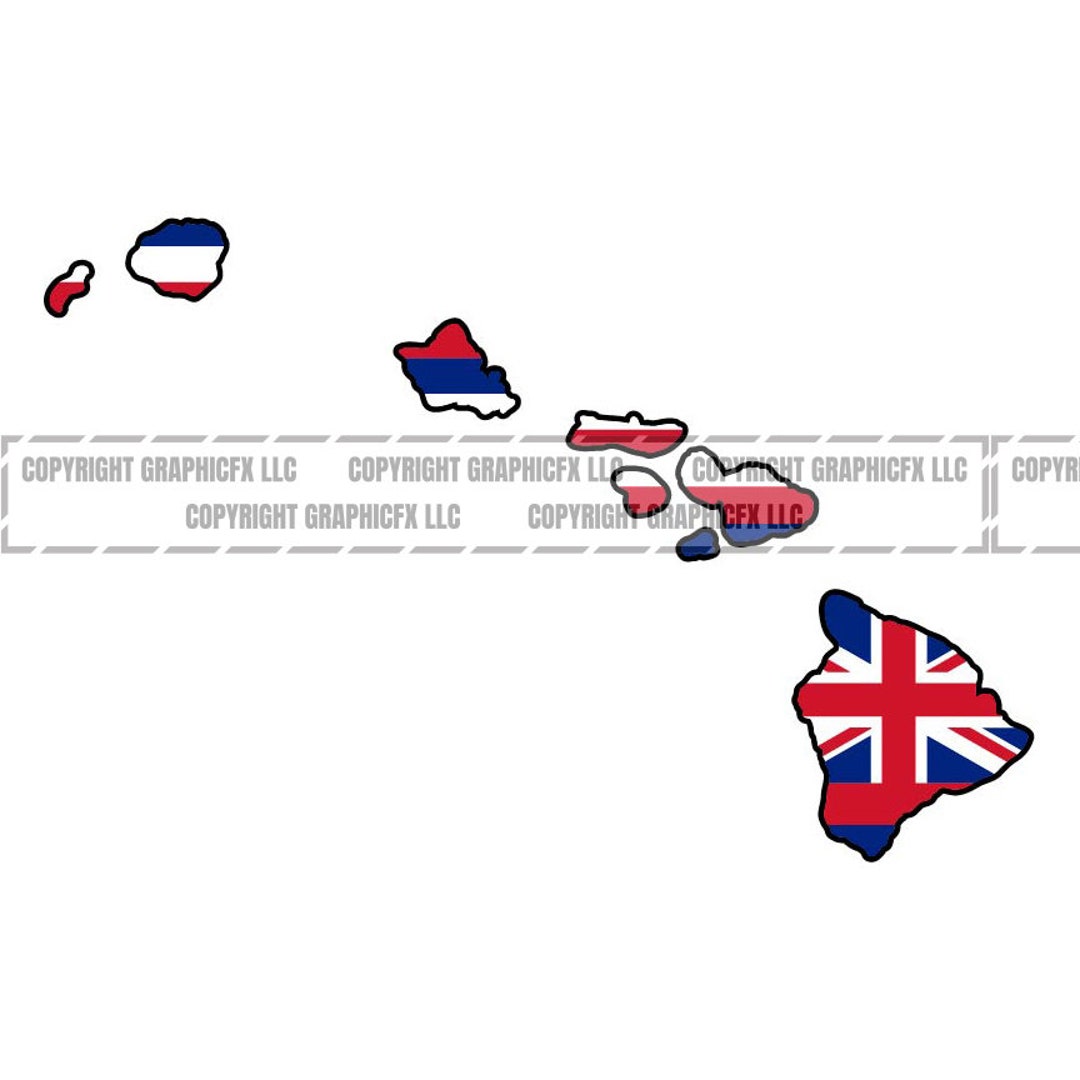 Hawaii State Flag State Shape Vector .eps, .dxf, .svg .png. Vinyl ...