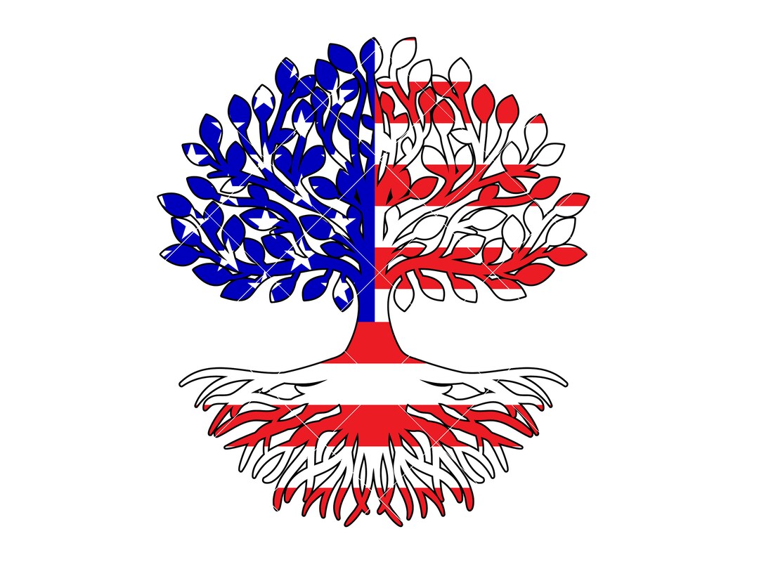 USA Flag Roots Art Digital Vector .eps, .dxf, .svg .png .pdf Vinyl ...