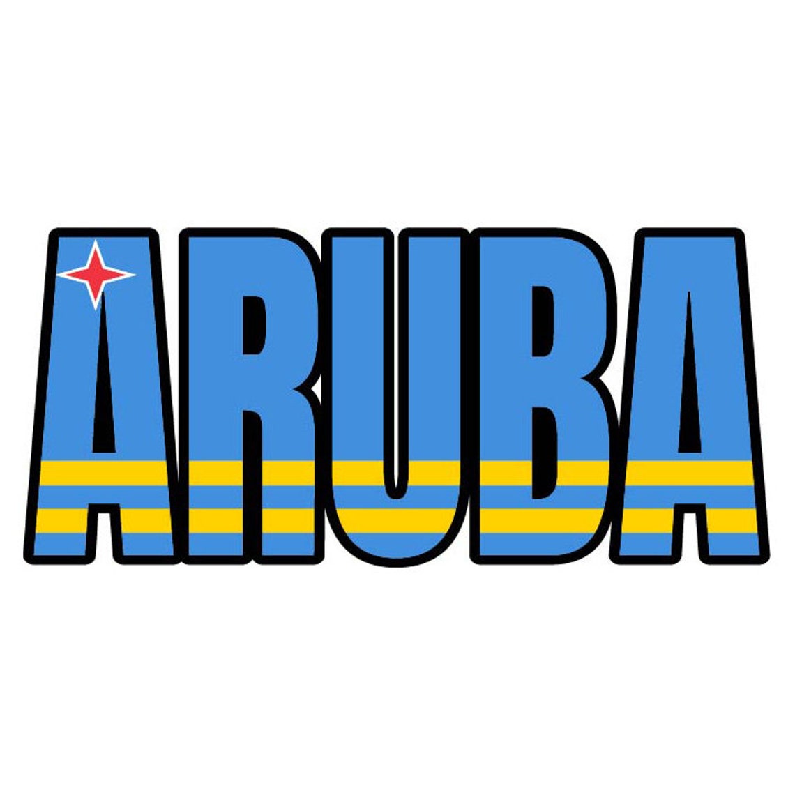 Aruba Flag Word Art Vector Graphic (digital Download) - Etsy