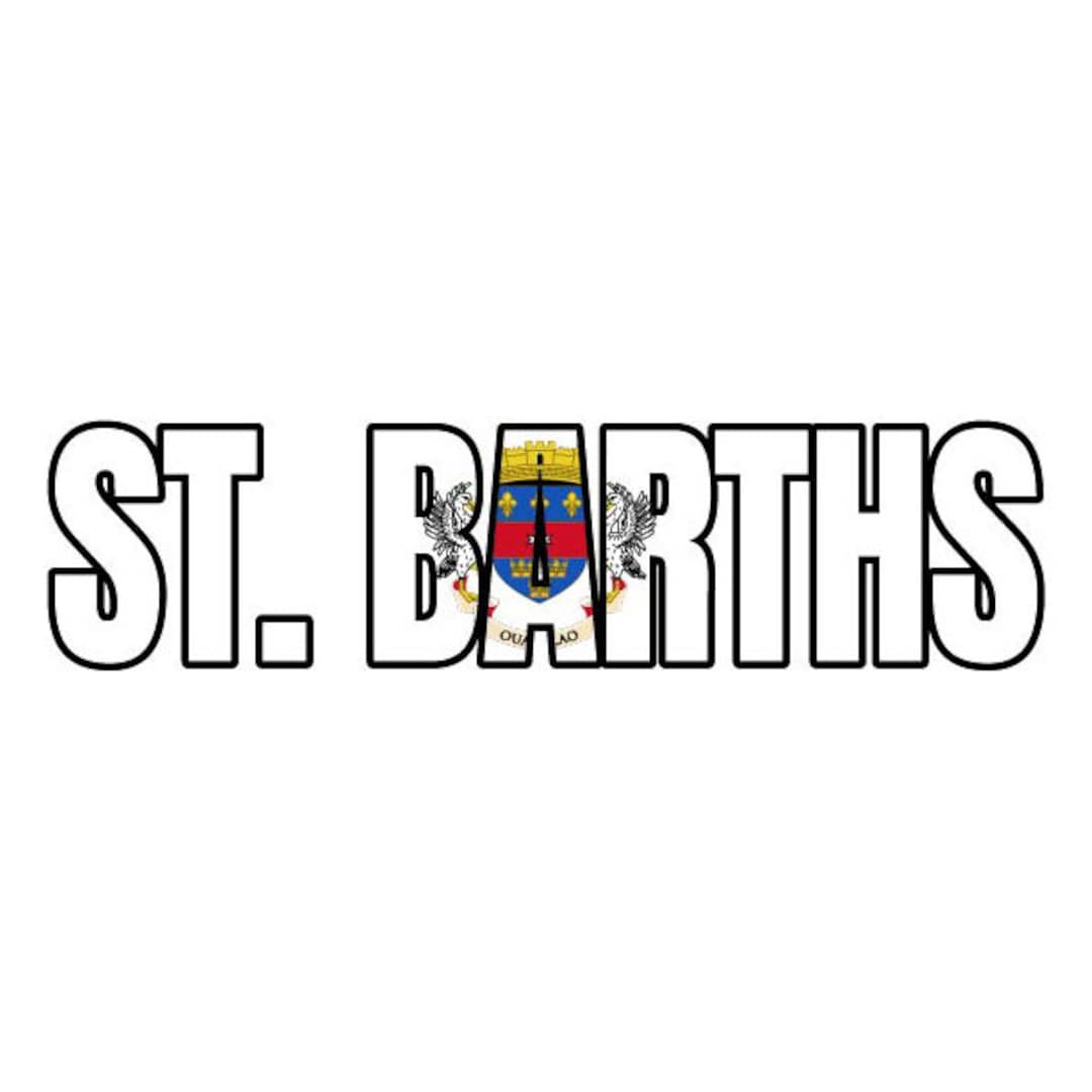 St. Barths Flag Word Art Vector Saint Barts Barthelemy .eps, .dxf, .svg ...