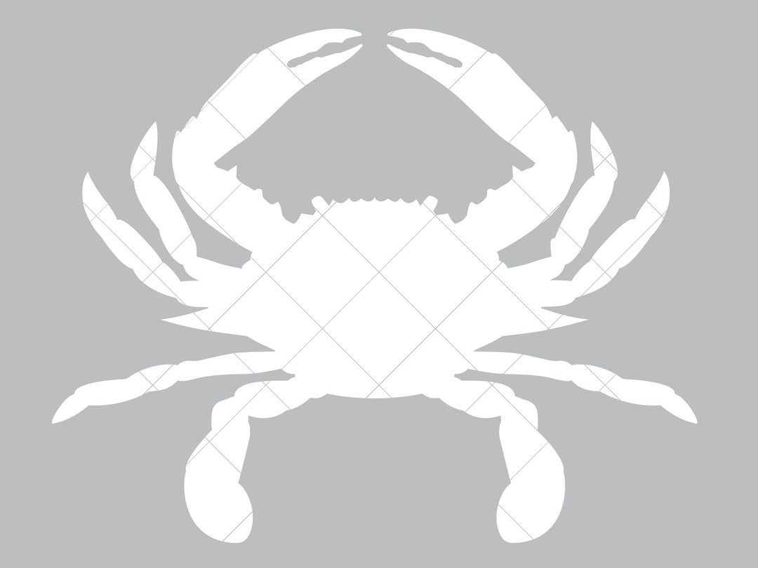 Blue Crab White Silhouette Vector .eps, .dxf, .svg .png. .pdf Vinyl ...