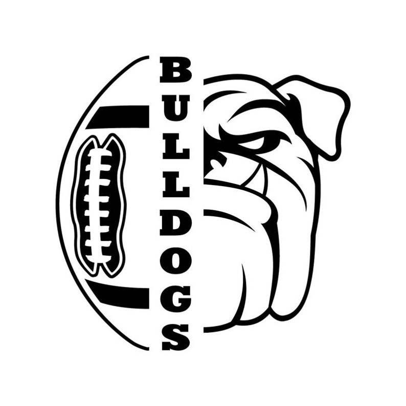 Bulldogs Football with mascot Bulldog vector .eps .dxf .svg | Etsy