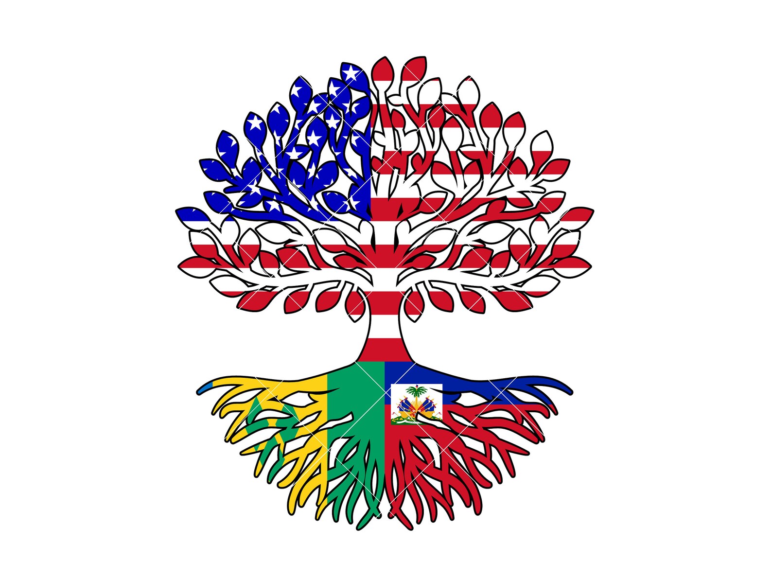 USA, St. Vincent, Haiti, Flag Roots Art Digital Vector .eps, .dxf, .svg ...