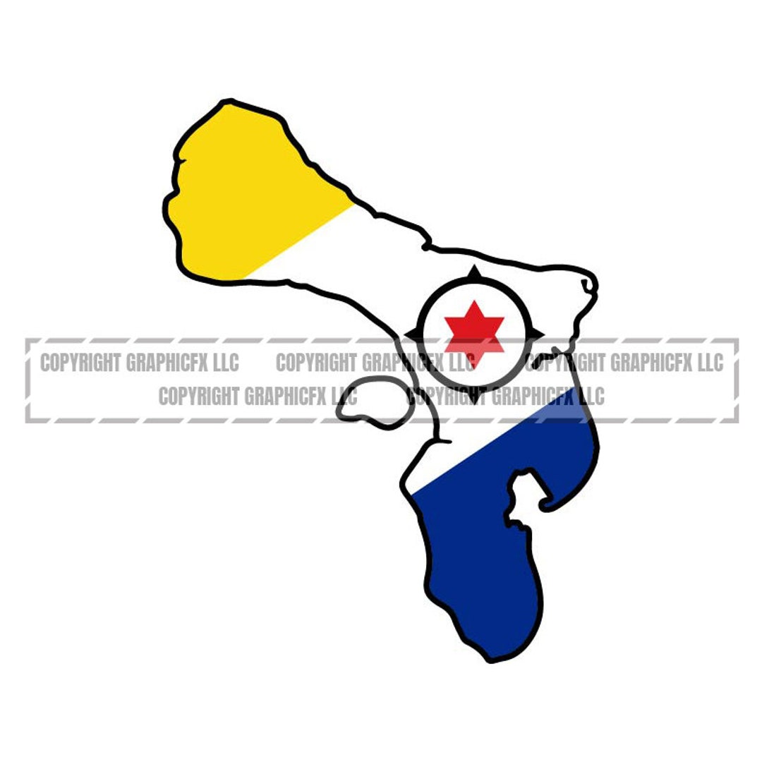 Bonaire Flag Country Vector .eps, .dxf, .svg .png. Vinyl Cutter Ready ...
