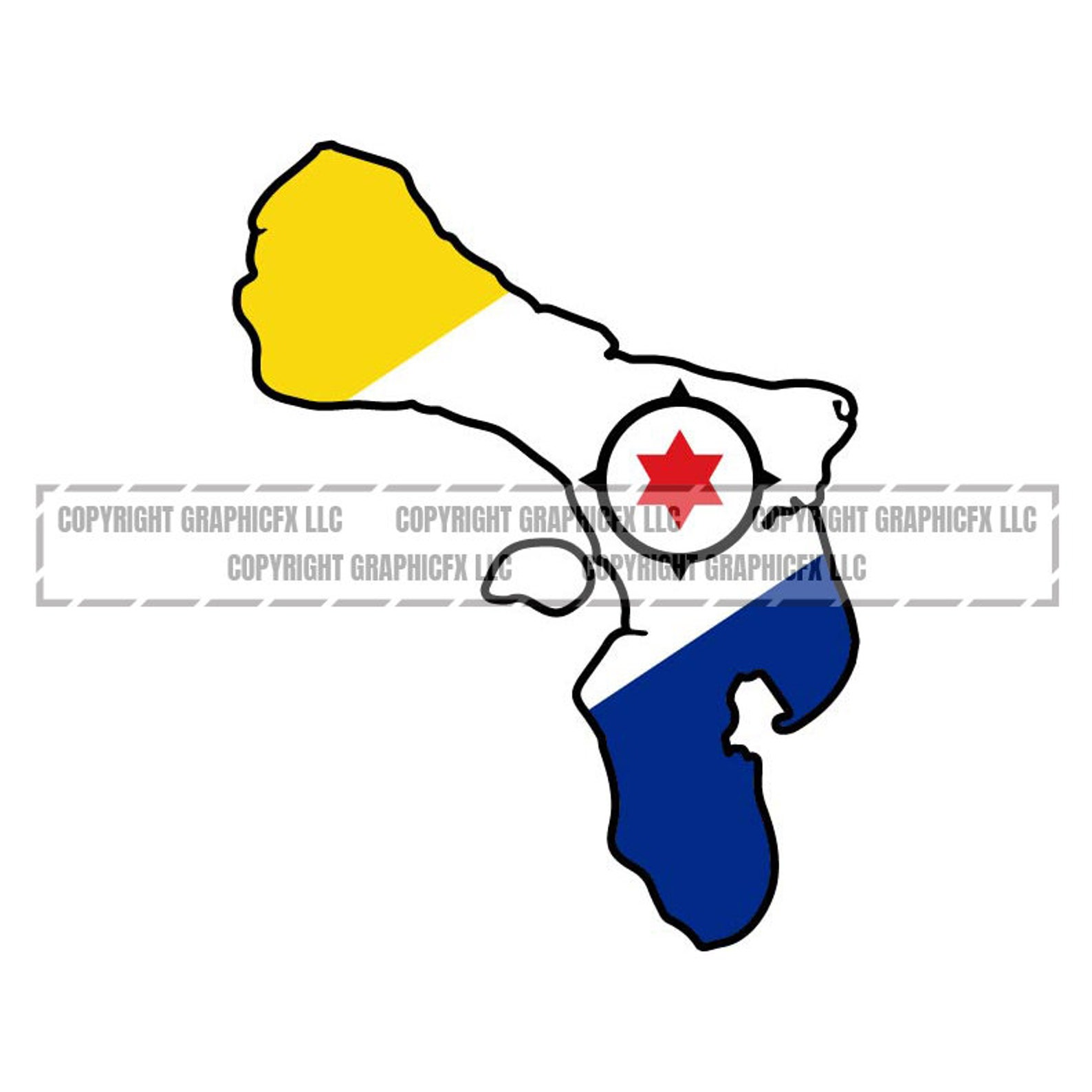 Bonaire Flag Country Vector .eps .dxf .svg .png. Vinyl - Etsy