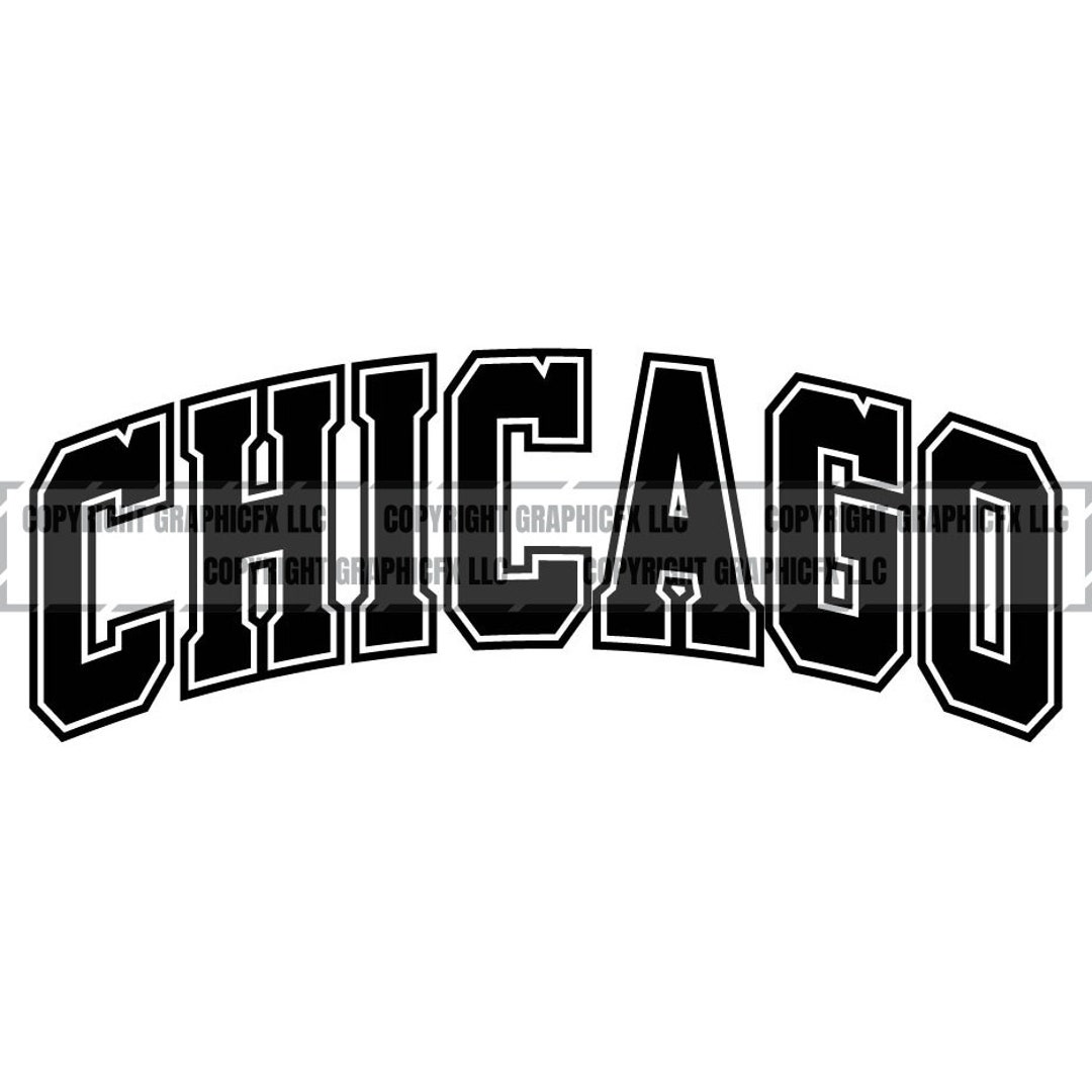 Chicago Arched Text Vector Art .eps, .dxf, .svg .png. Vinyl Cutter ...