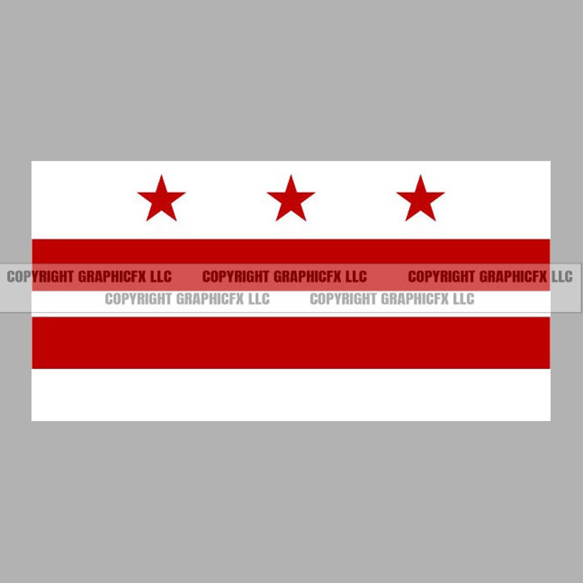 Washington DC Flag Vector .eps, .dxf, .svg .png. Vinyl Cutter Ready, T ...