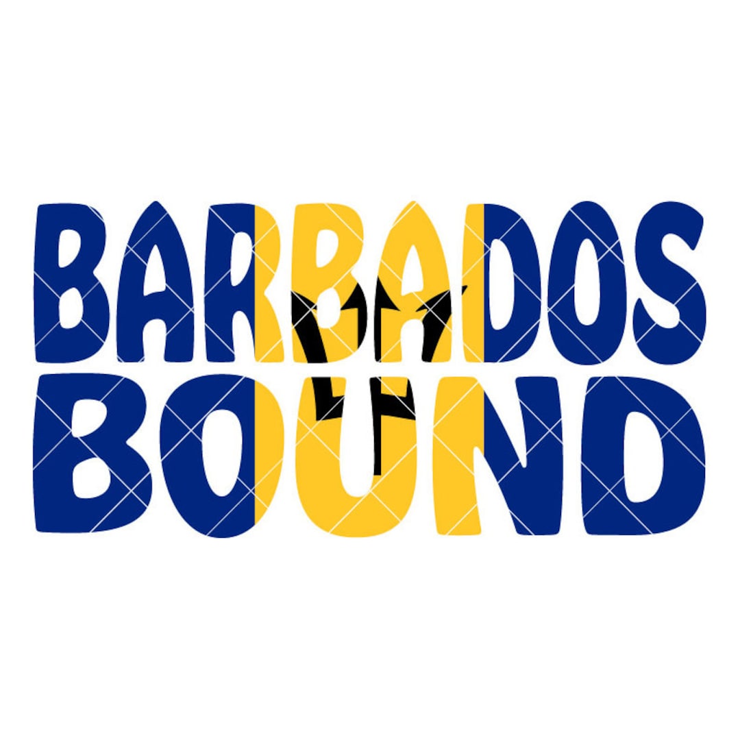 BARBADOS BOUND Flag Text Word Art Vector .eps, .dxf, .svg .png. Vinyl ...