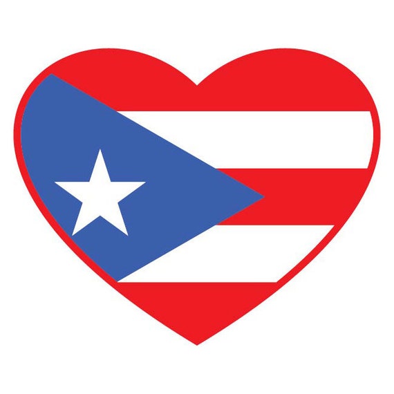 Puerto Rico Flag Heart vector .eps .dxf .svg .png. Vinyl | Etsy