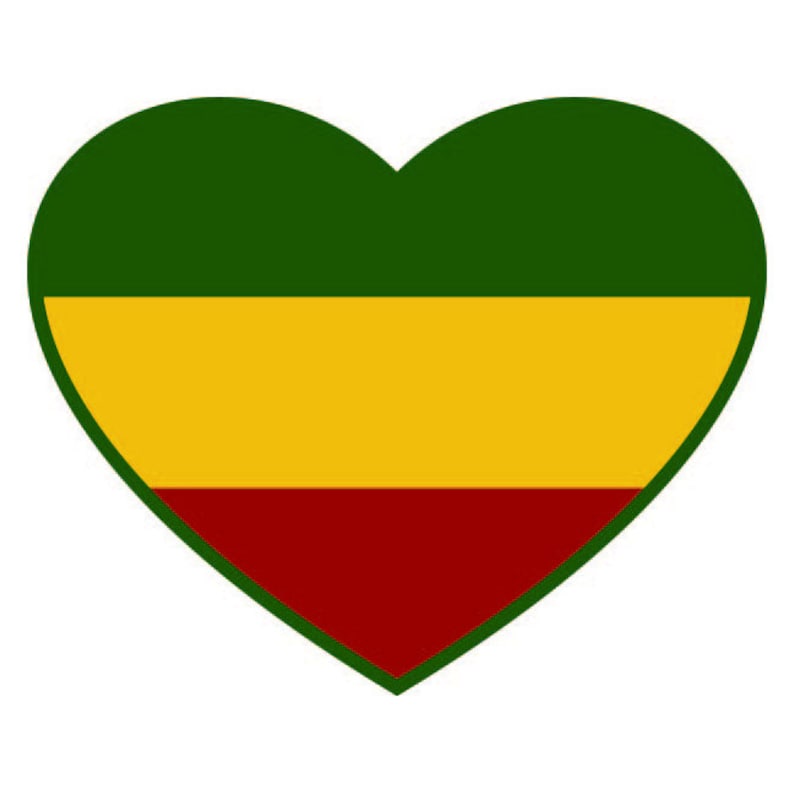 Rasta Flag Heart Vector .eps .dxf .svg .png. Vinyl Cutter - Etsy
