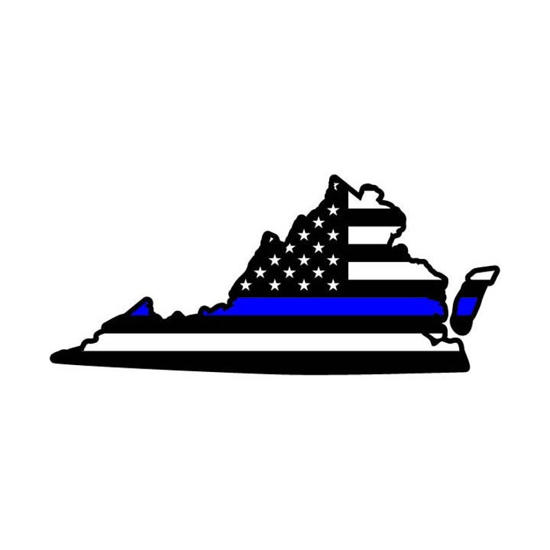 Thin Blue Line Virginia State Flag Outline Vector (digital Download) - Etsy