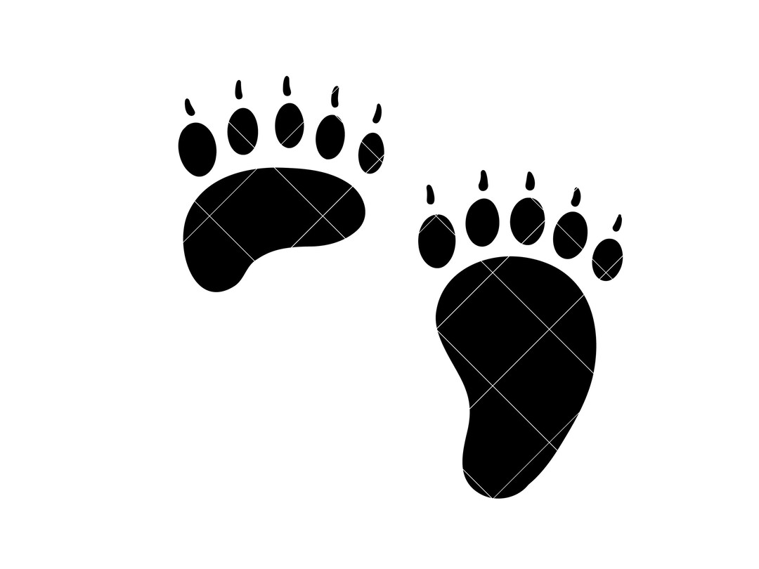 Bear Paw Tracks Prints1 Vector .eps & .png, Pdf, Svg Dxf Vinyl Cutter ...