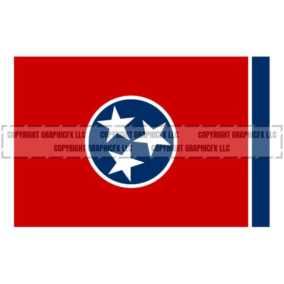 Tennessee Flag Vector: Vinyl Cutter Ready, CNC Clipart (digital ...
