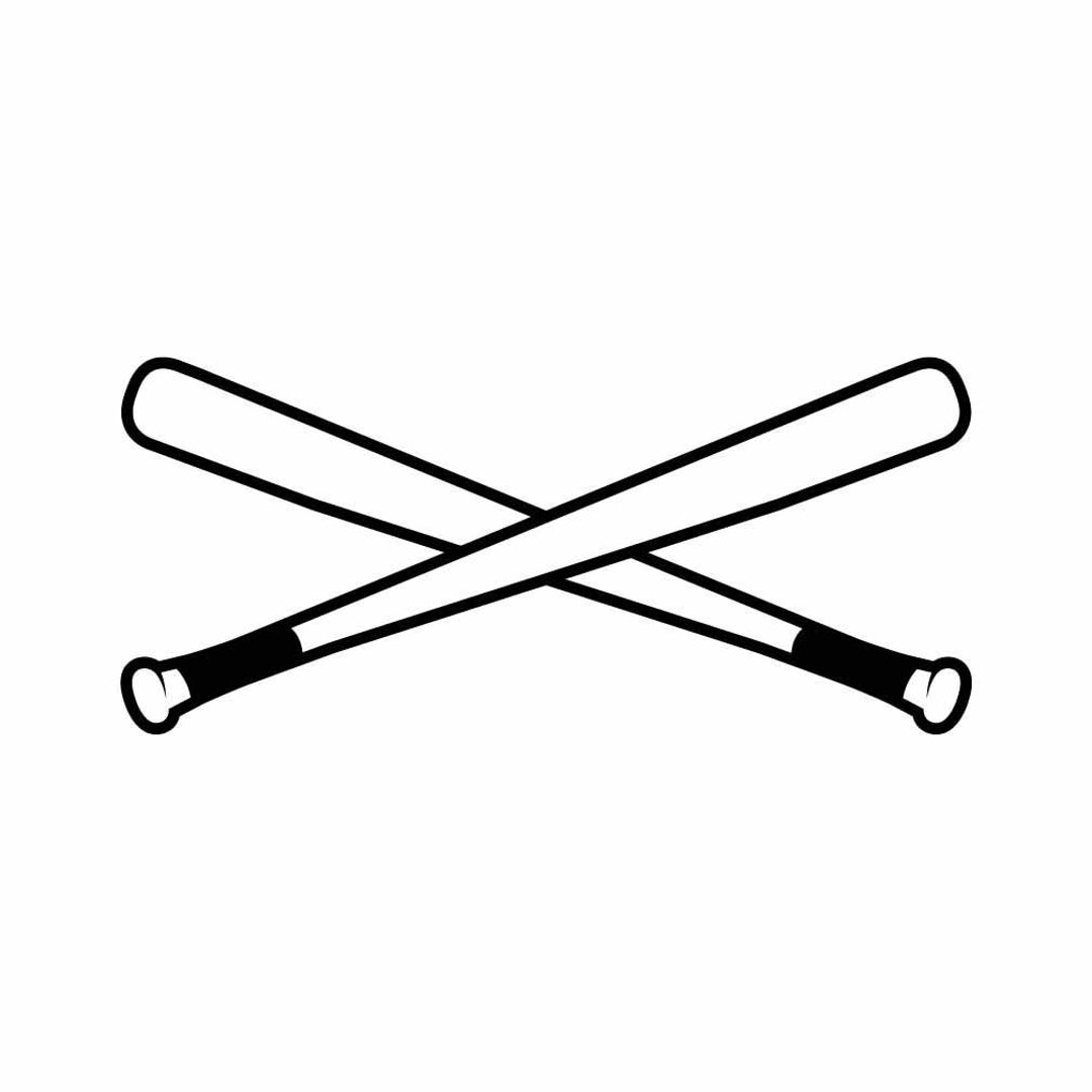 Crossed Softball Bat Clip Art