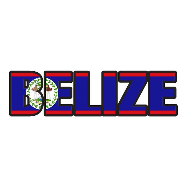 Belize Flag Text Word Art Island Vector .eps .dxf .svg .png. | Etsy