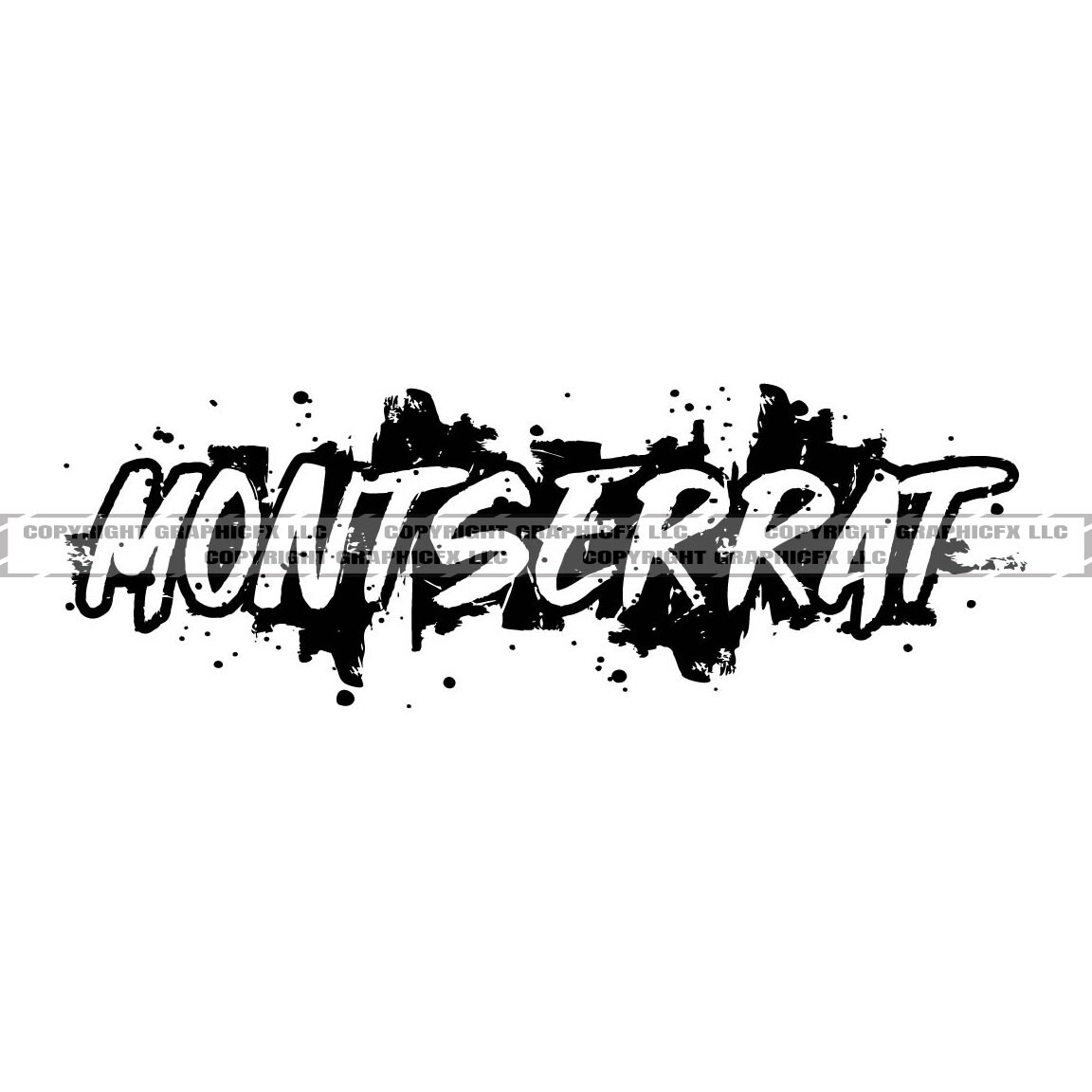 Montserrat Paint Word Art .eps, .dxf, .svg .png Vinyl Cutter Ready, T ...