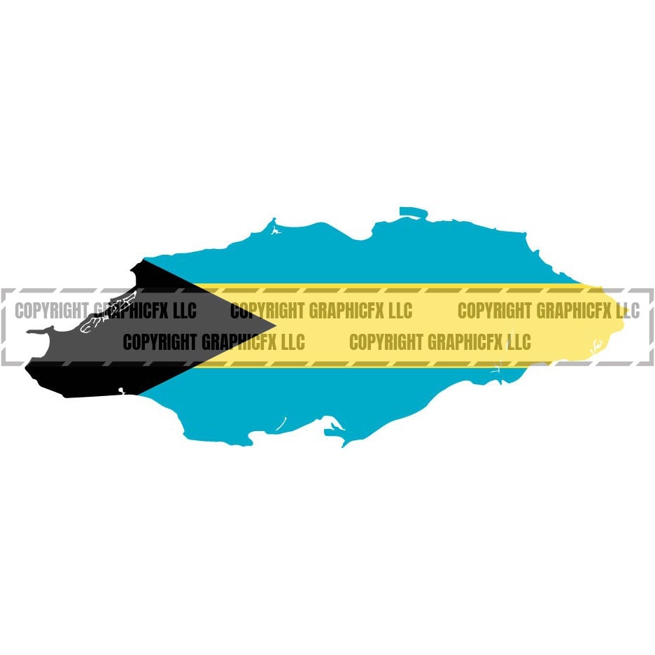 NASSAU the BAHAMAS Flag Shape Vector .eps, .dxf, .svg .png. Vinyl ...