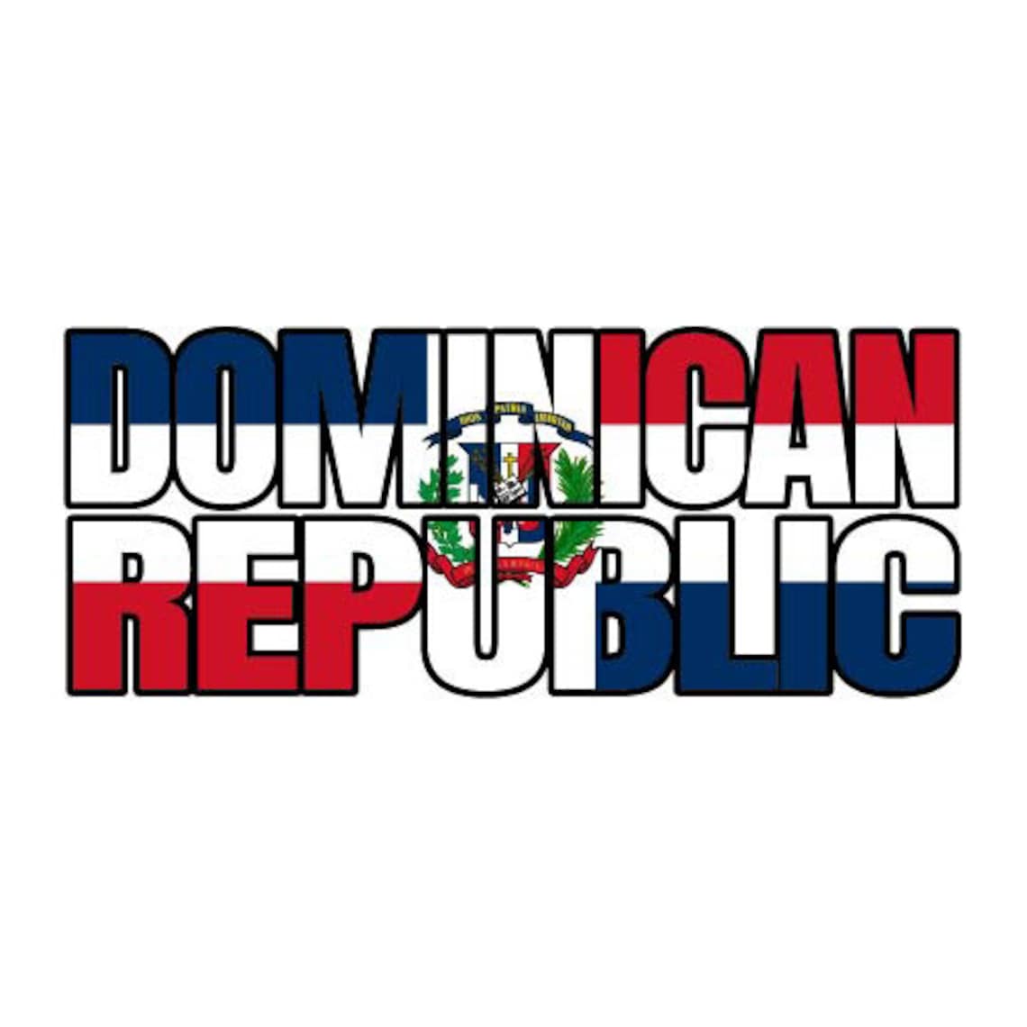 Dominican Republic Flag Word Art Vector .eps .dxf .svg .png. - Etsy