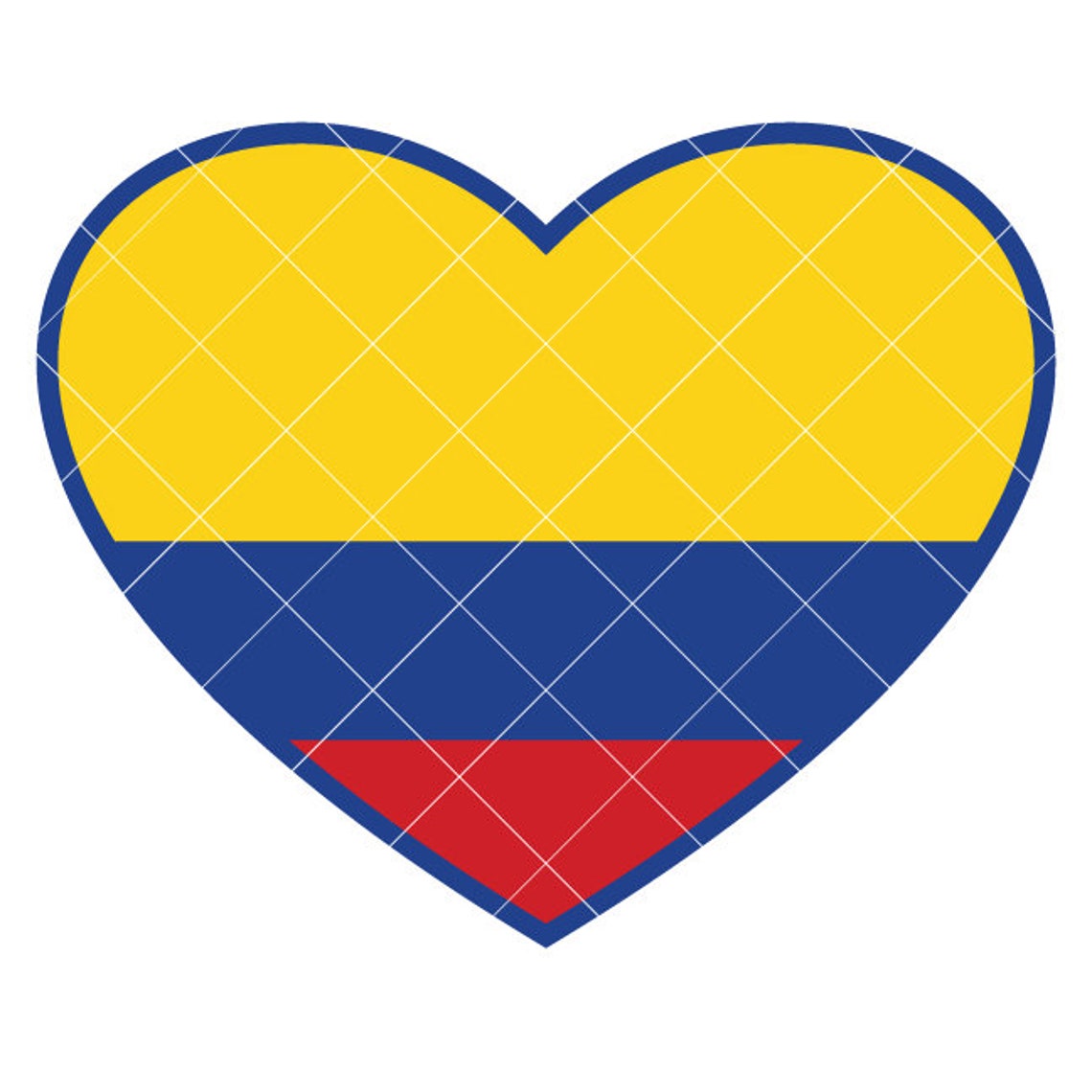 COLOMBIA Flag Heart Vector .eps .dxf .svg .png. Vinyl Cutter - Etsy