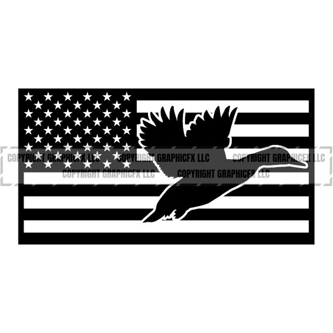 USA Flag Mallard Duck Flying .eps, .svg, .dxf & 1 .png Vinyl Cutter ...