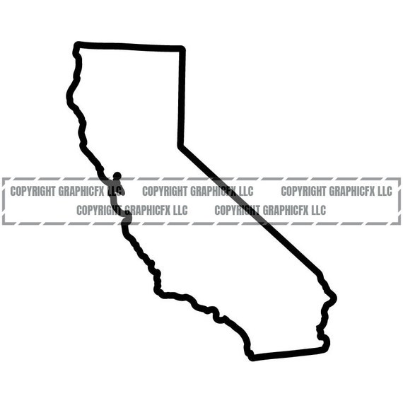 California State Outline INSTANT DOWNLOAD 1 Vector .eps .dxf - Etsy