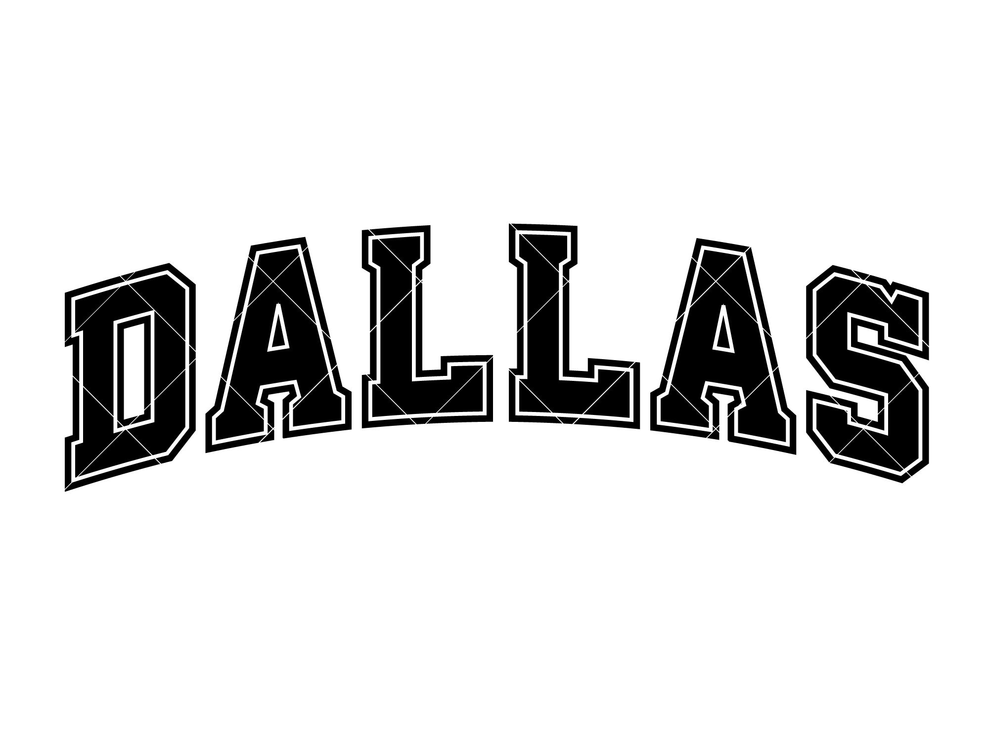 Dallas Arched Text Vector Art .eps, .dxf, .svg .png .pdf Vinyl Cutter ...