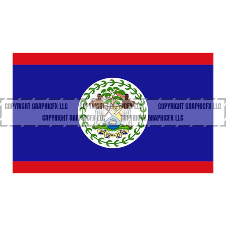 Belize Flag Vector .eps .dxf .svg .png. Vinyl Cutter Ready | Etsy