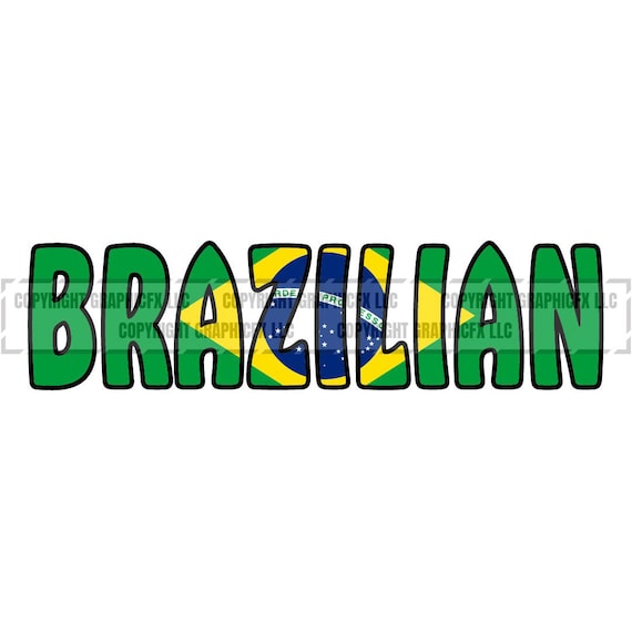 BRAZILIAN Flag Text Word Art Island Vector .eps .dxf .svg - Etsy