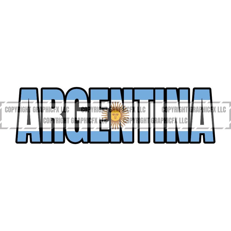 Argentina Flag Word Art Flags Vector .eps .dxf .svg .png. - Etsy